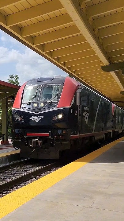 Amtrak ALC-42 Charger #313 RL K5LA (Crossing Sequence x2) Deland Station #shorts #fyp - YouTube
