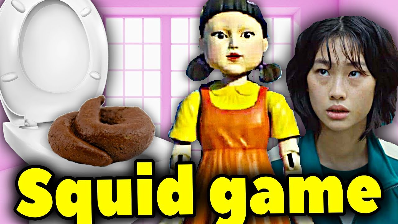 Squid Game DOLL POOPS in the TOILET. Squid Game Doll Song. Squid Game ...