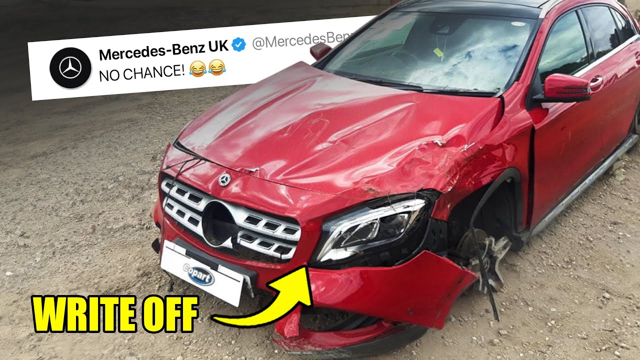 Fixing a crashed Mercedes Benz in less than 20 minutes - YouTube