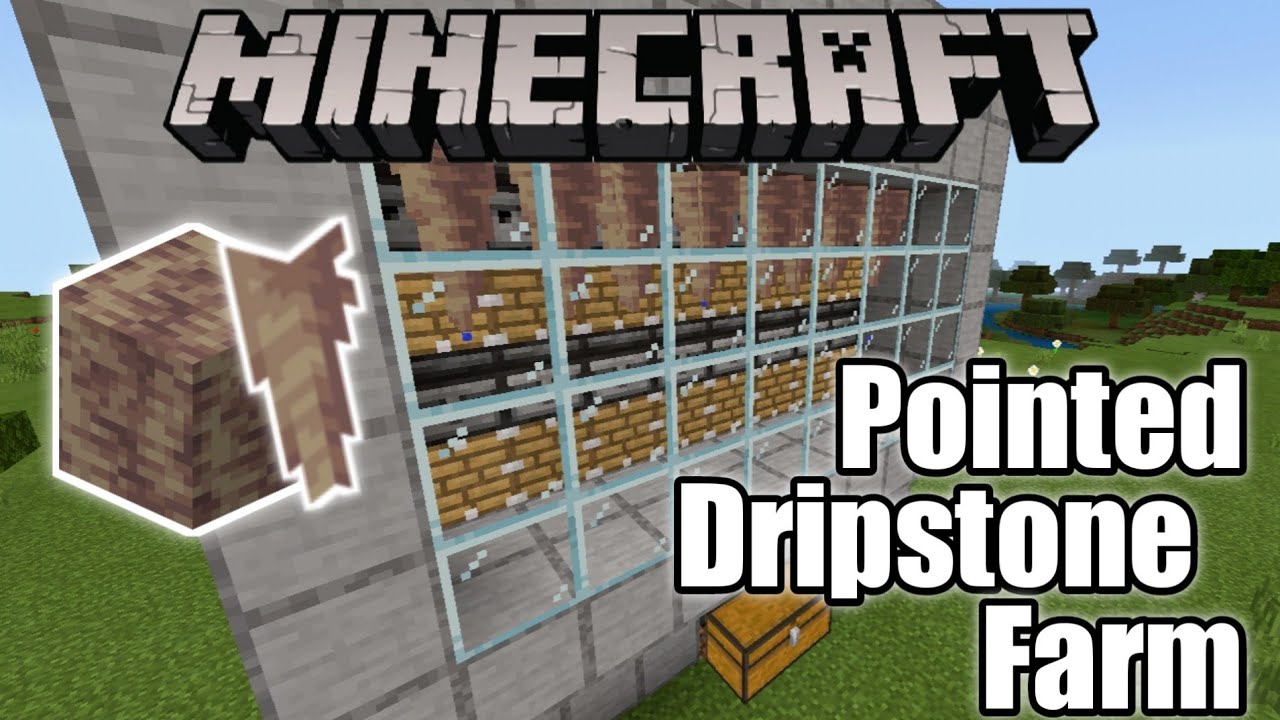 (1.17+) AUTOMATIC DRIPSTONE FARM Tutorial! Simple AFK Dripstone Farm ...