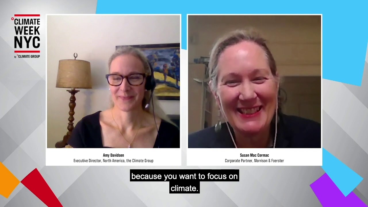 Susan Mac Cormac, Morrison & Foerster — Climate Week NYC 2020 - YouTube