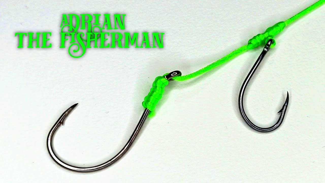 How to tie two hooks into one thread - YouTube