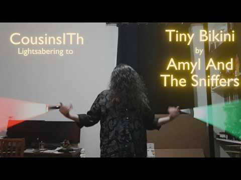 STAR WARS freestyle dance lightsaber spinning to 'Tiny Bikini' by Amyl And The Sniffers.