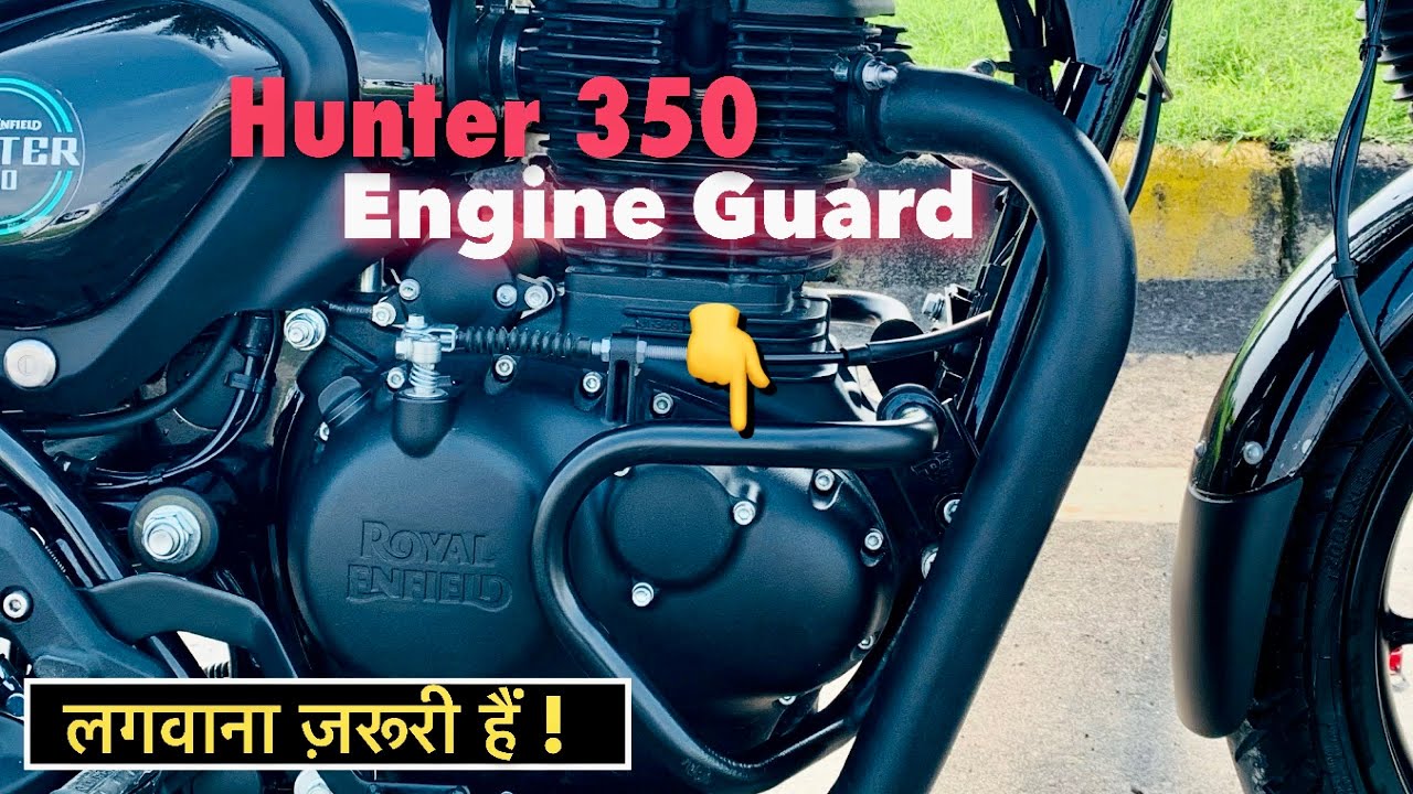 Royal Enfield Hunter 350 Engine Guard Installation - YouTube