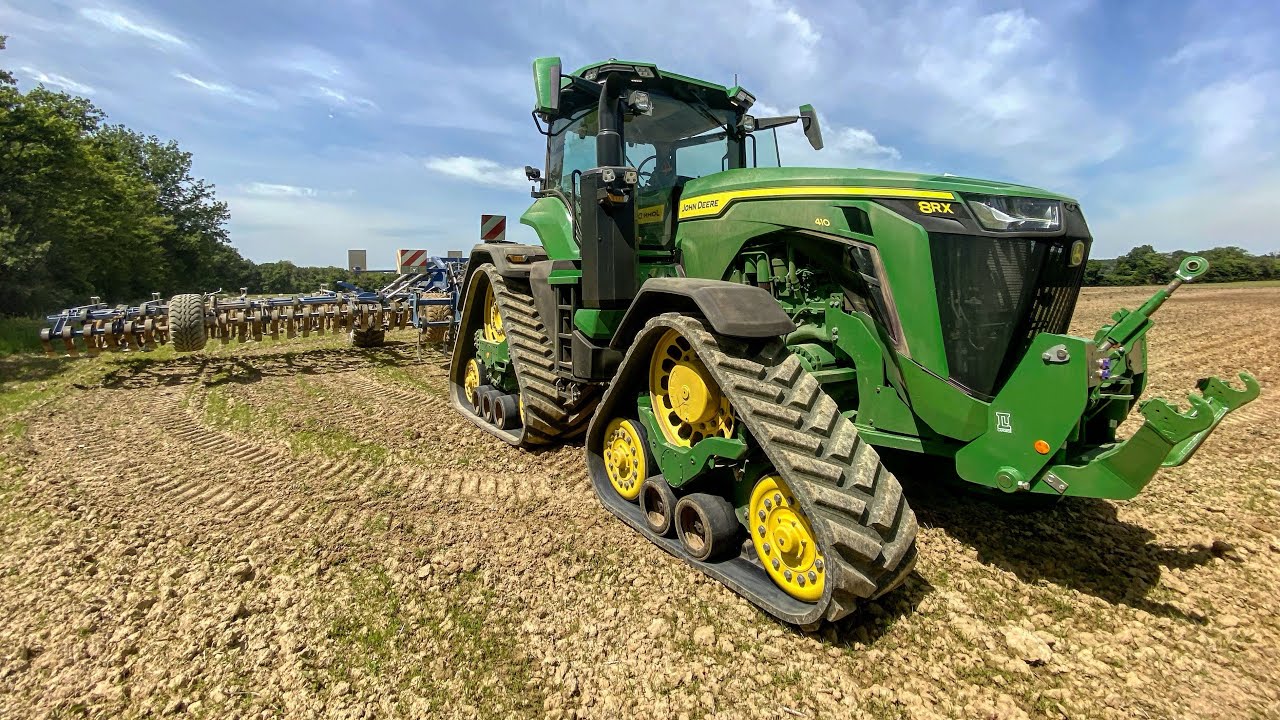 John Deere 8RX 410 à la préparation du sol 🧑🏼‍🌾 - YouTube