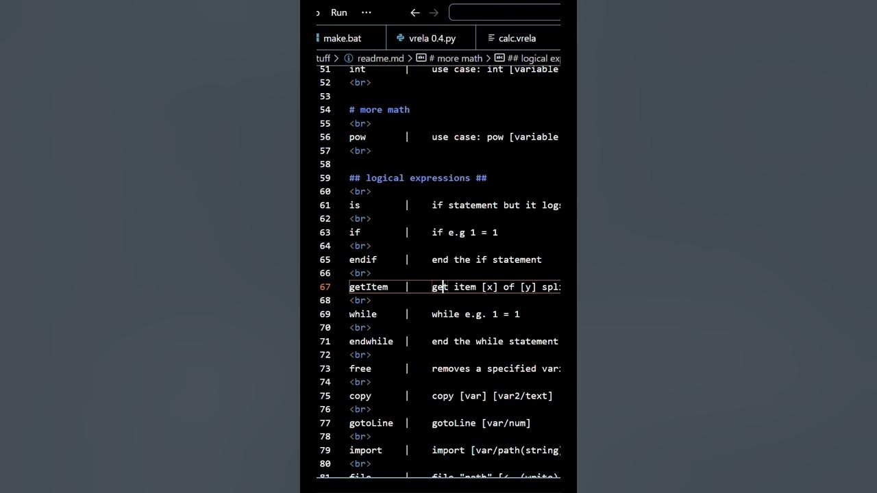 simple calculator in a custom programming language called "vrela" #coding # ...
