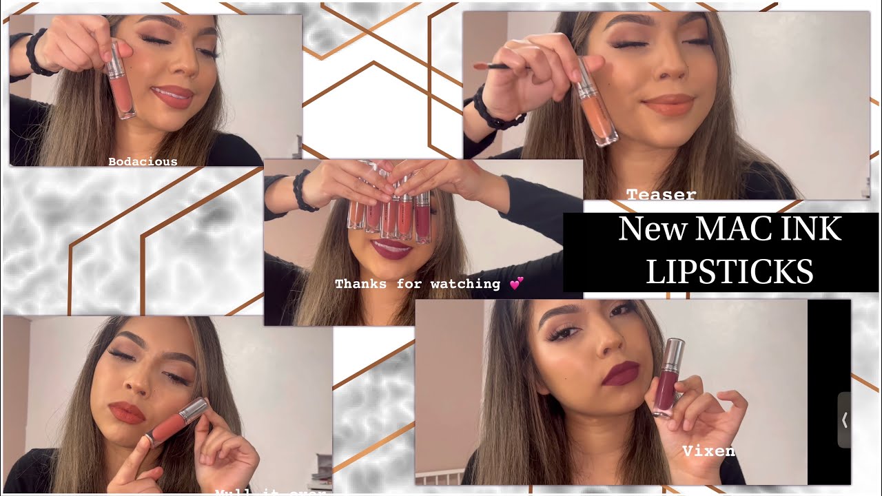 5 New MAC LOCKED KISS INK LIQUID LIPSTICK SWATCHES - YouTube
