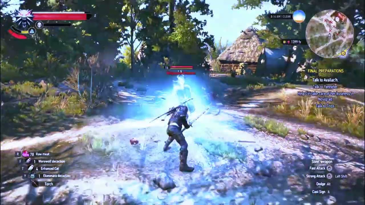 The witcher 3 : wild hunt - wolven Aard sign build (before Blood and ...