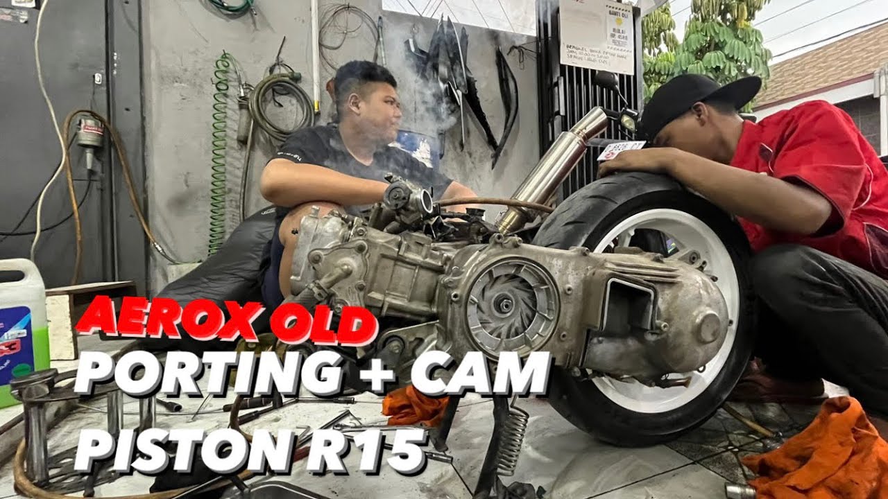 Upgrade Mesin Aerox Old 155cc Standar Porting , PISTON R15 V3 - YouTube