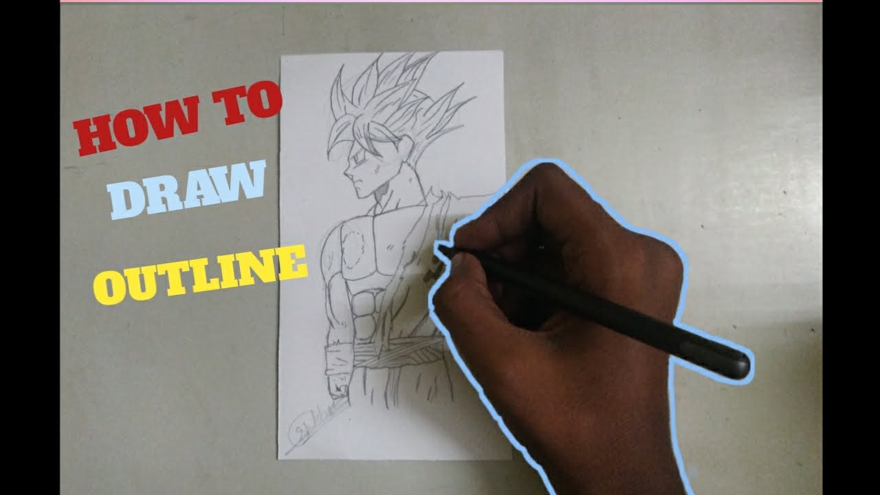 HOW TO DRAW OUTLINE [GOKU MUI] [DBS] [TUTORIAL] #drawing #tutorial #mui ...