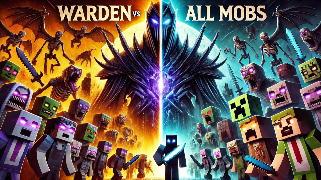 WARDEN VS ALL MOBS IN MINECRAFT||GONE WRONG......#MINCRAFT#gaming # ...
