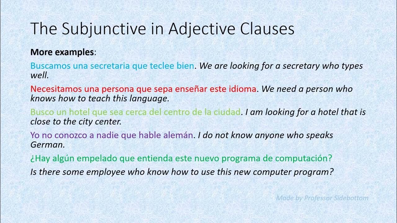 Subjunctive in Adjective Clauses Video - YouTube