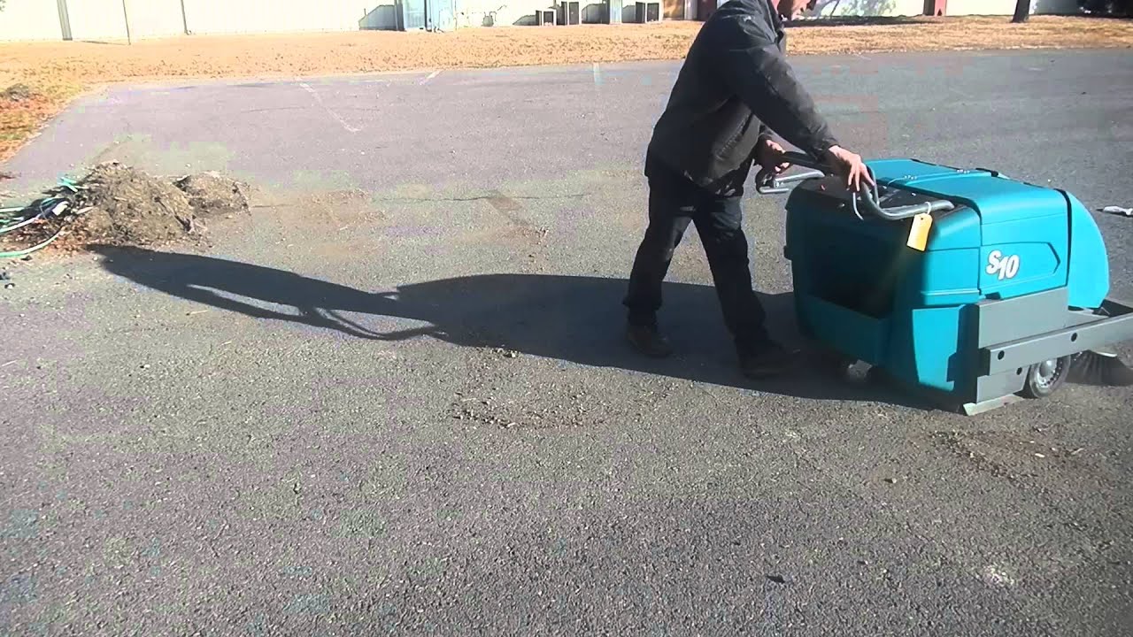 Tennant S10 Walk Behind Sweeper - YouTube