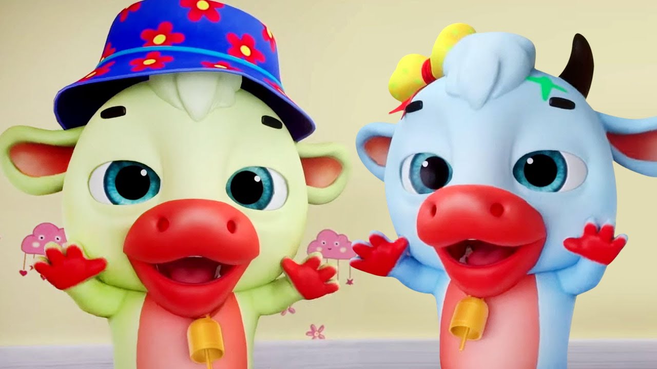Five Little Cows, Animal Cartoon & Learning Videos for Children - YouTube