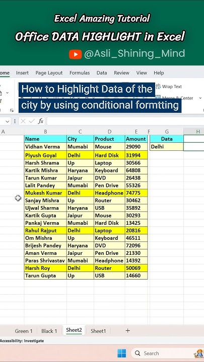 How to Highlight Office Data by using Conditional Formatting💥👨‍💻🤯 #shorts #excel #shortvideo # ...