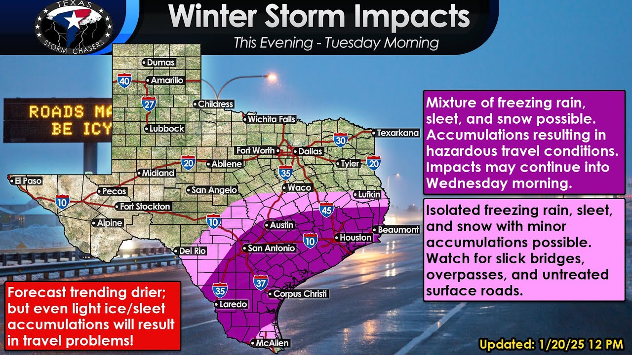 Wintry Mix to Slam Texas: Freezing Rain, Sleet, And Snow Tonight! - YouTube