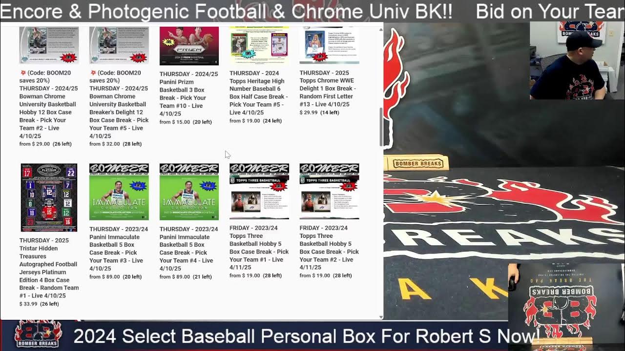 Welcome to BomberBreaks Live Sports Card Rips! Immaculate NBA, Select MLB ++ - YouTube