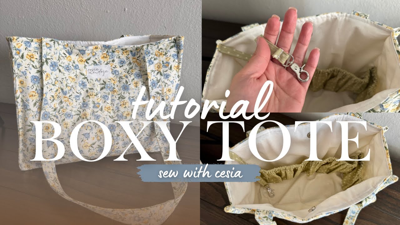 BOXY TOTE BAG TUTORIAL | SEWING TUTORIAL TOTE BAG - YouTube