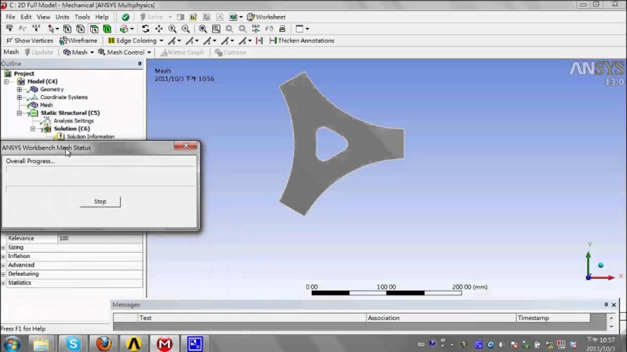 ANSYS Workbench tutorial - TRIANGULAR PLATE - YouTube