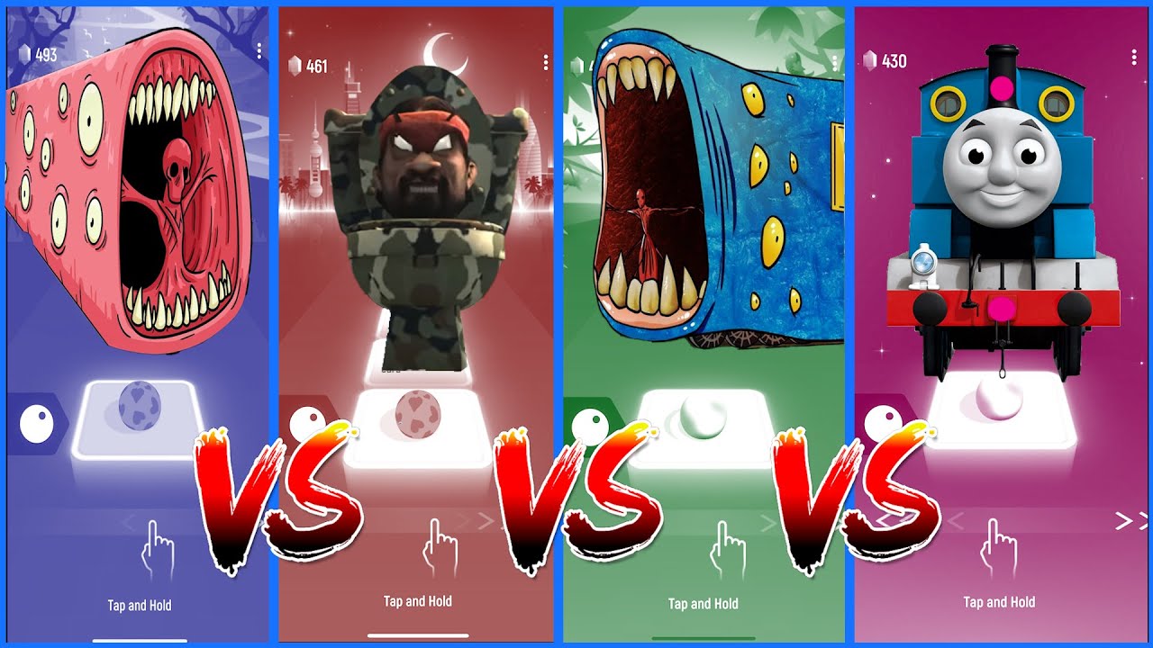 TRAIN EATER 🆚 SKIBIDI TOILET 🆚 TRAIN THOMAS - Tiles Hop EDM Rush - YouTube