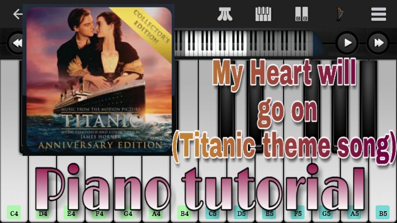 Titanic theme song piano tutorial | My heart will go on | Easy Piano ...