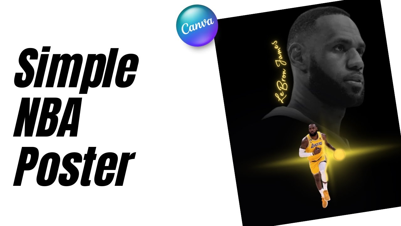 How To Create NBA Poster with Light Effect in Canva Tutorial | LeBron ...