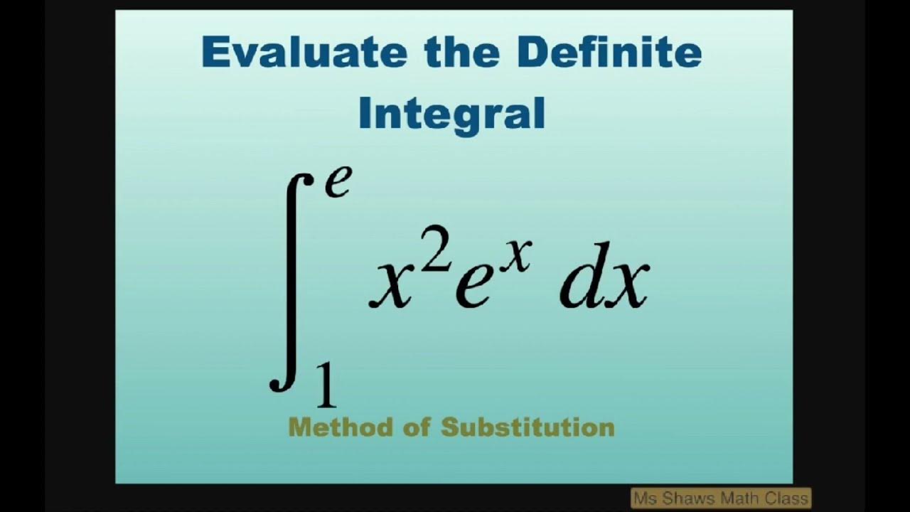 Evaluate definite integral (x^2 e^x) dx over [0, e]. Tabular integration. Shortcut - YouTube