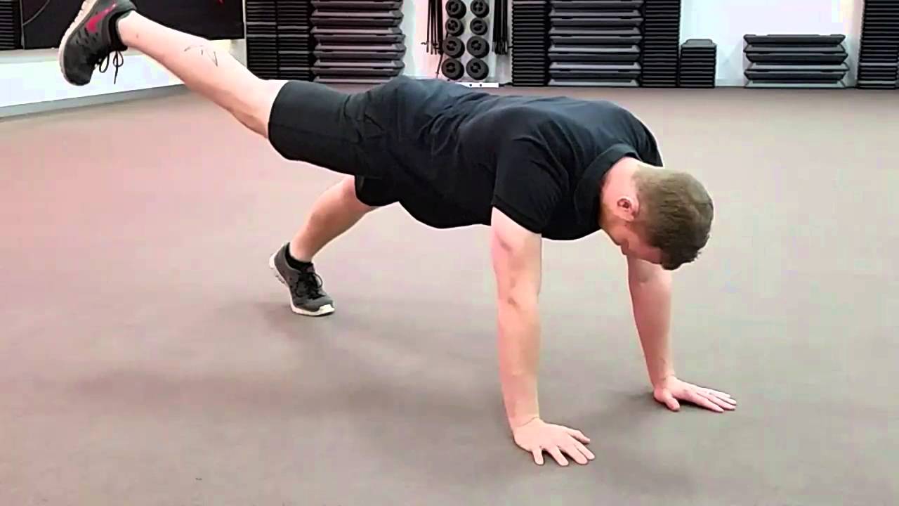 30. Push Up Single Leg Extension - YouTube