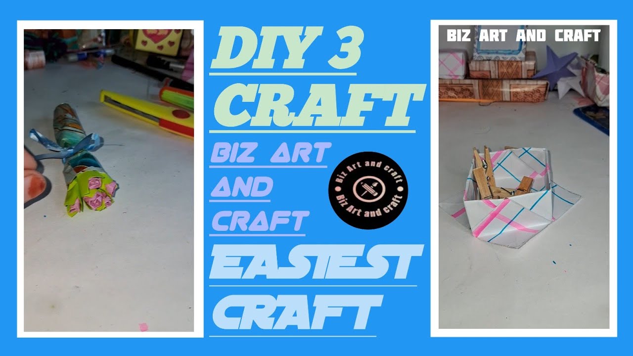 Diy 3 craft in one video || BIZ ART AND CRAFT || #craft #biz #diy - YouTube