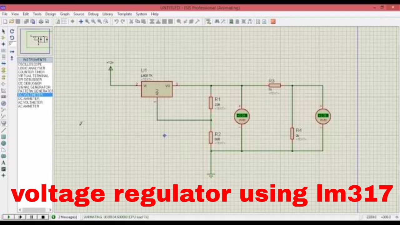 How convert 5v & 3 3 v using LM317 in proteus - YouTube