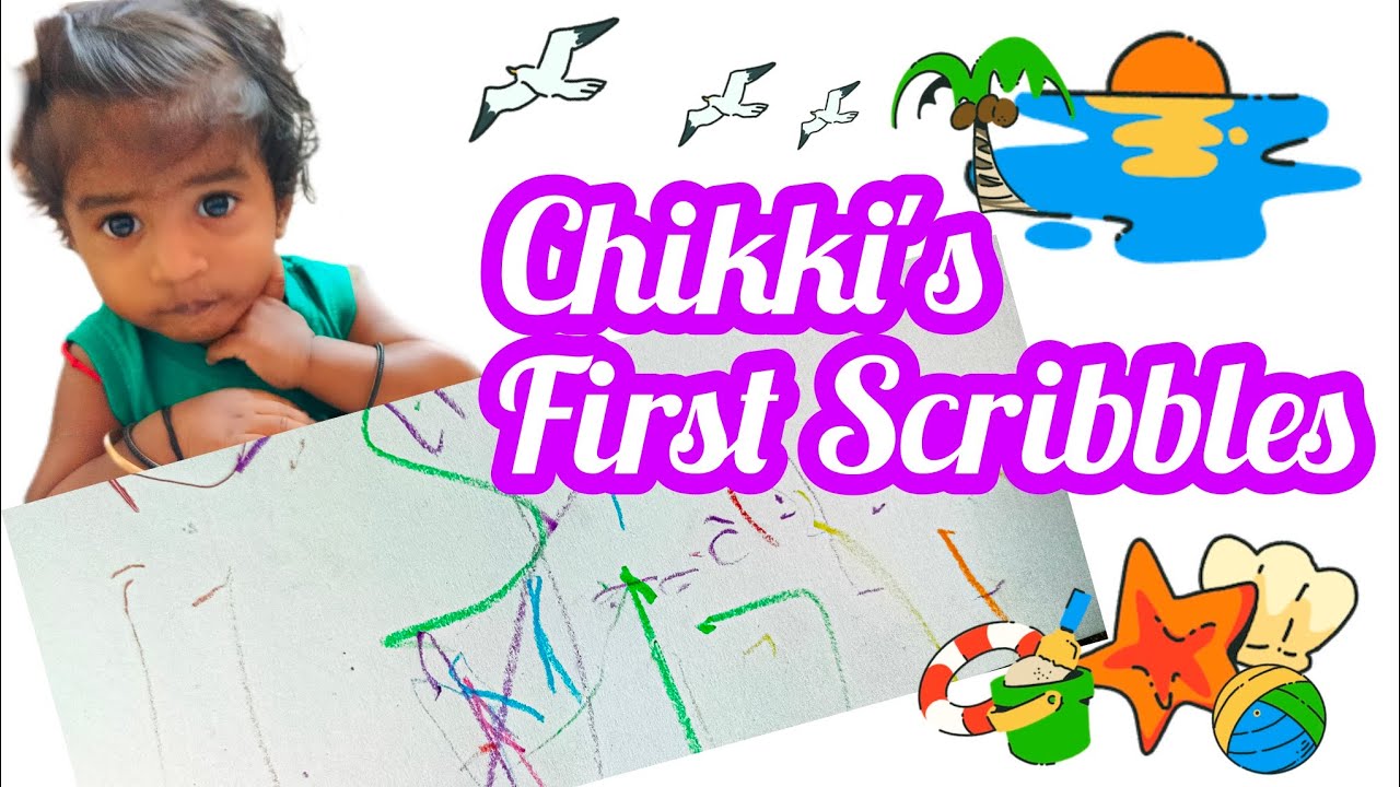 Chikki's first drawing #drawing #drawingvlog #babydrawing #babyvlog # ...