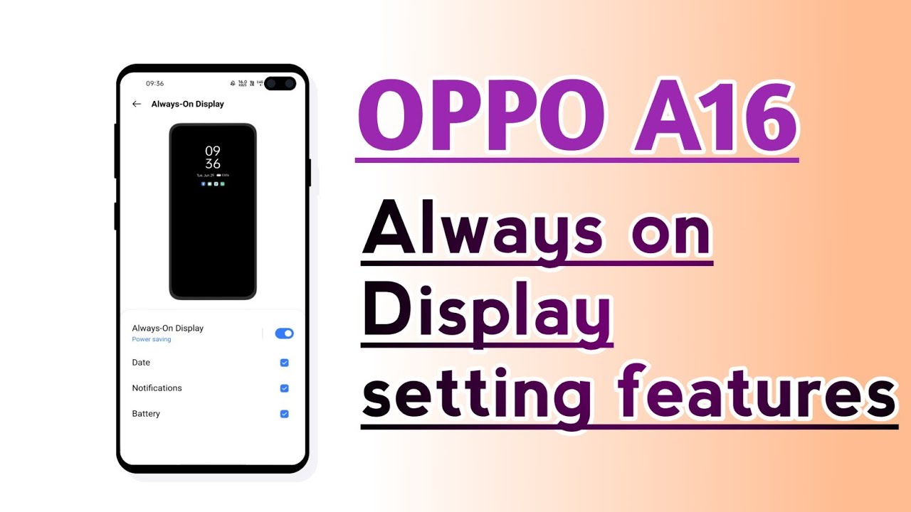 OPPO A16 Always on Display setting features - YouTube