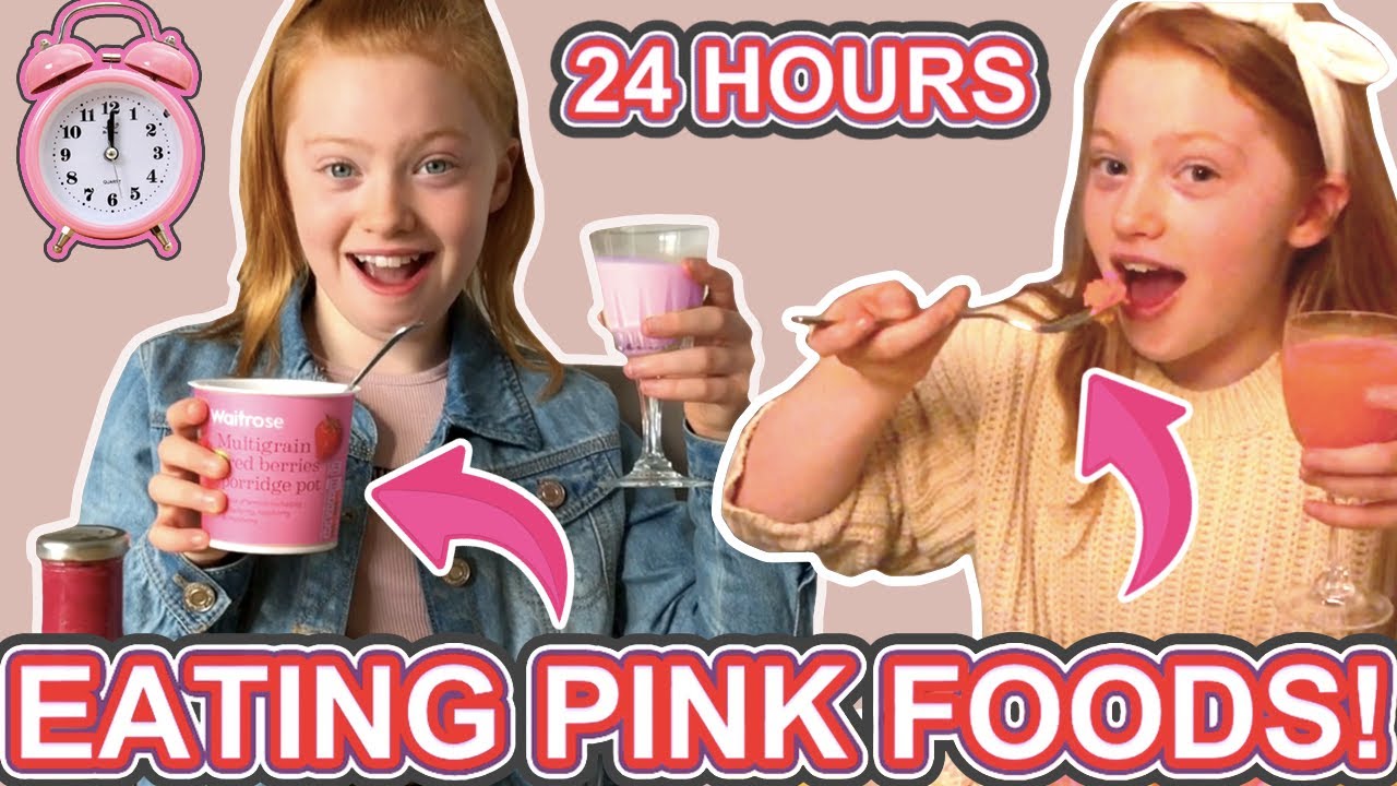 I Tried Only Eating Pink Food For 24 Hours *One Color of Food 24 Hours ...