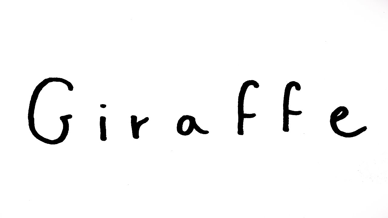 How to turn words GIRAFFE into a Cartoon. Let's Learn drawing art on ...