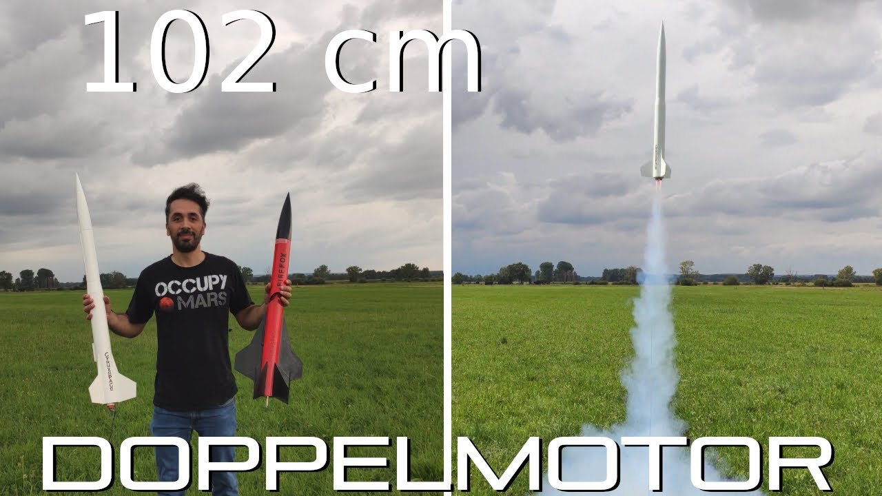 Gelingt der aller erste Start meiner Modell-Rakete mit Doppel-Motor ...