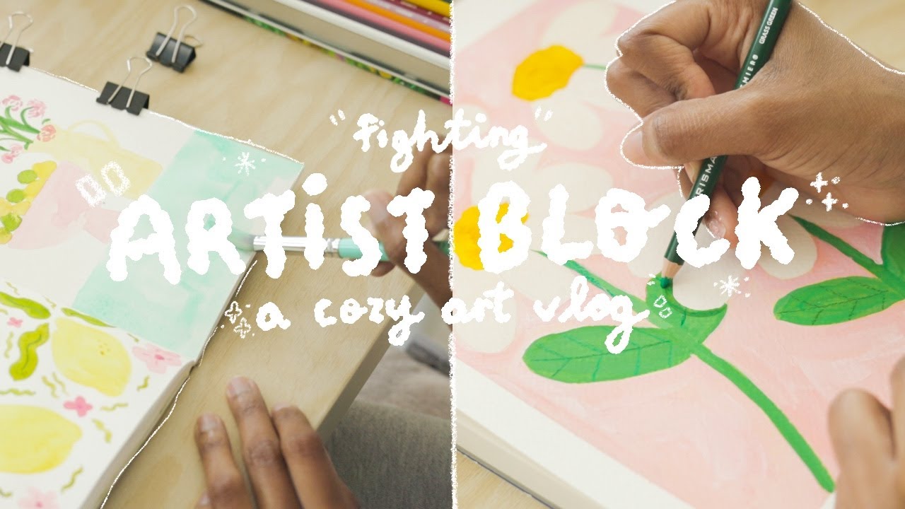ARTIST BLOCK 🎨💡 A Cozy Art Vlog: paint w/ me, my ceramics studio, new ...