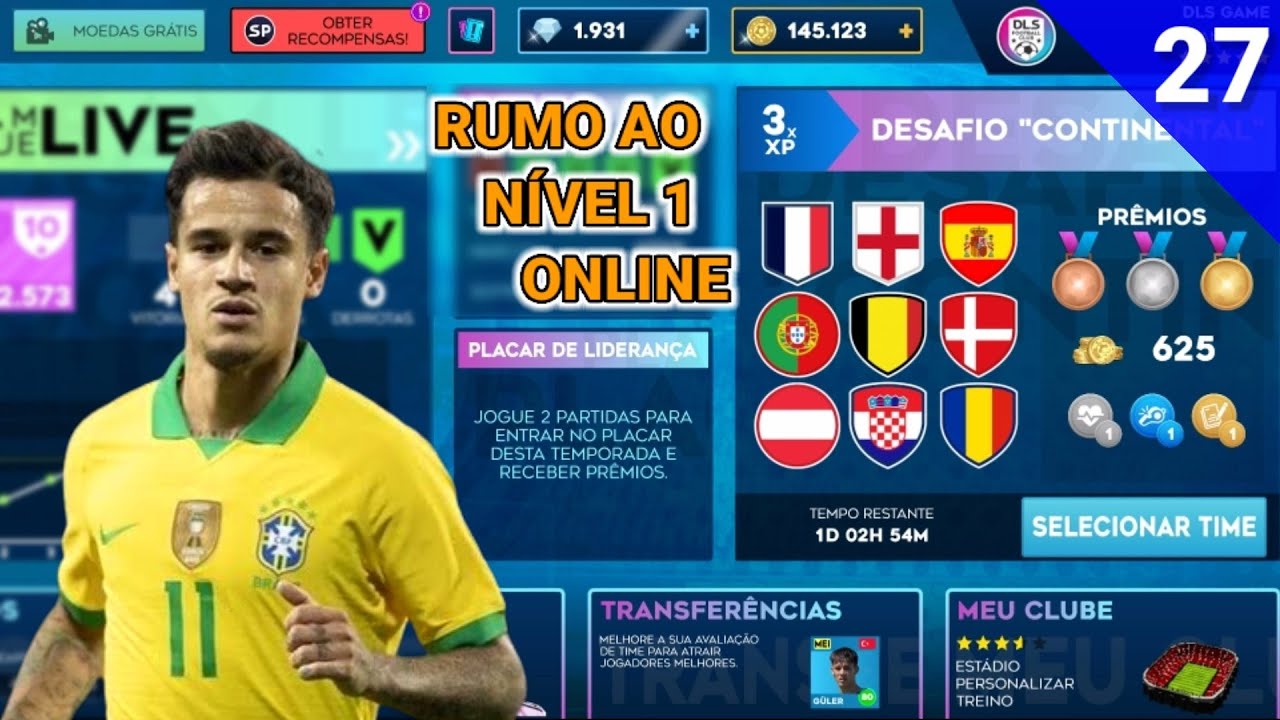 DLS 24 | Rumo ao Nível 1 no Modo Online #27 ( Até Coutinho Marcando Gol ...