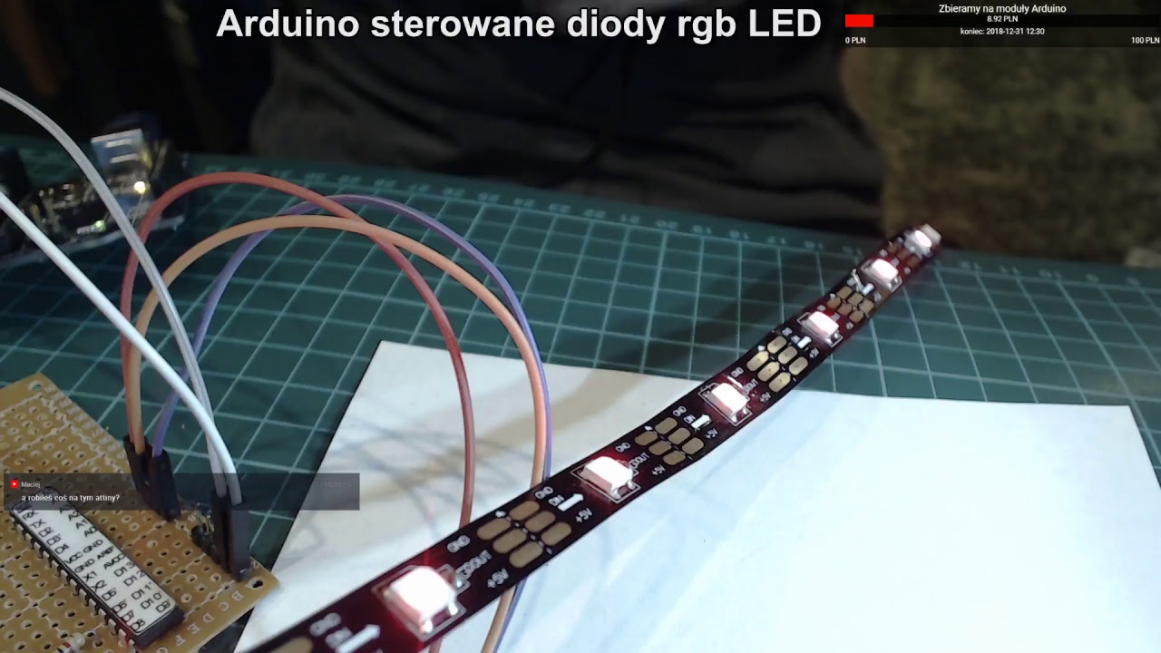 Arduino i diody rgb LED #4 [zapis live] montaż na płytce - YouTube