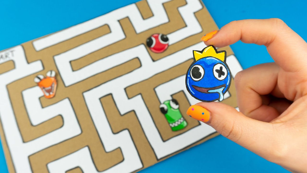 Drawing amazing maze RAINBOW FRIENDS DIY & paper crafts for fans - YouTube