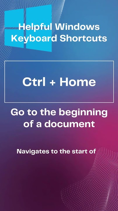 Windows Keyboard Shortcuts Ctrl + Home - YouTube