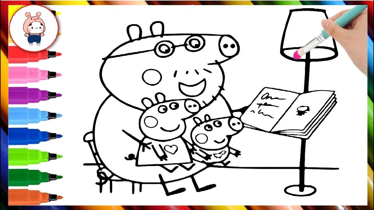 Drawing and Coloring Peppa Pig and Suzy Music education_Drawings for ...