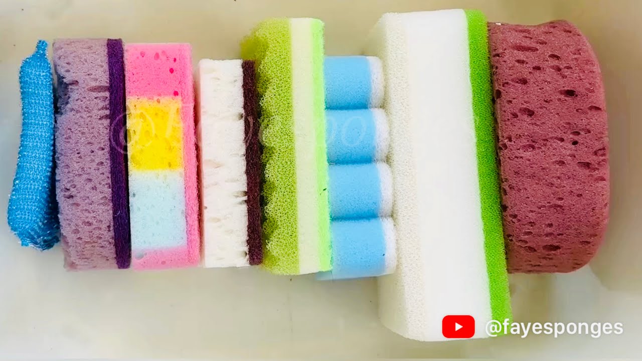 ASMR bulk variety dry sponge rip. Ripping crunchy crispy sponges; foam ...