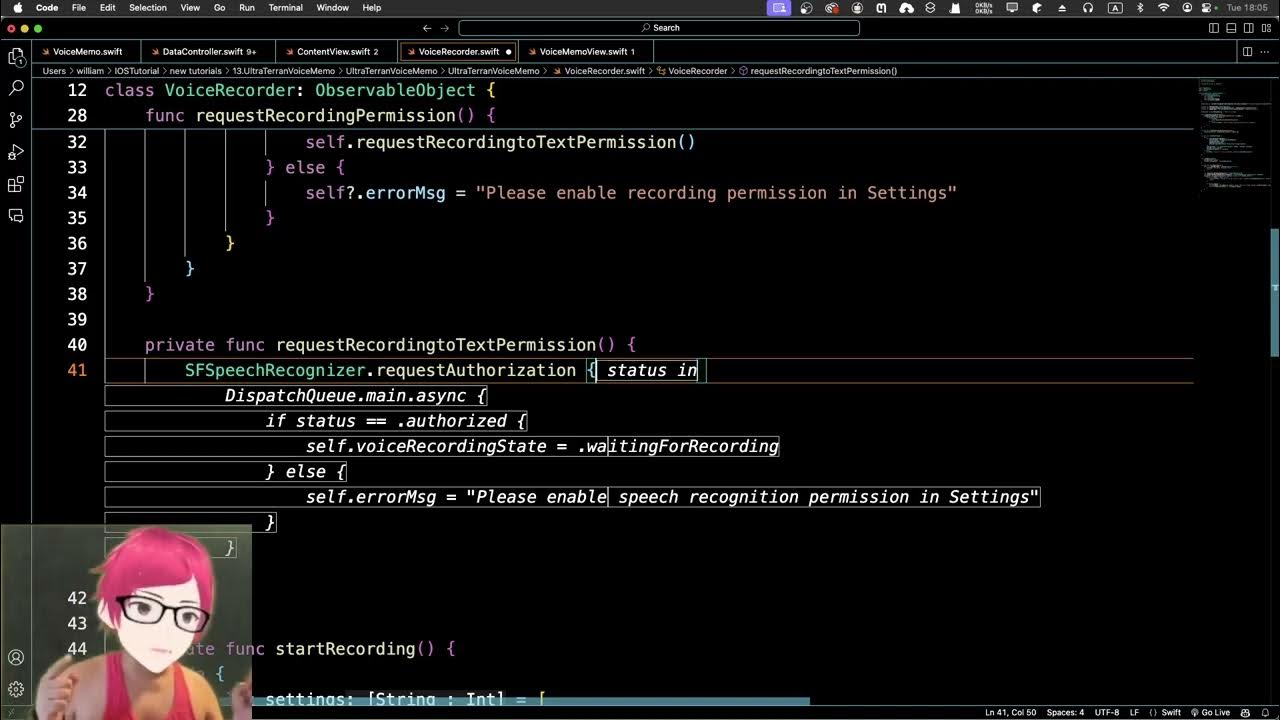 How to make a voiceMemo transcribe ios app using swiftUI PART 3 - YouTube