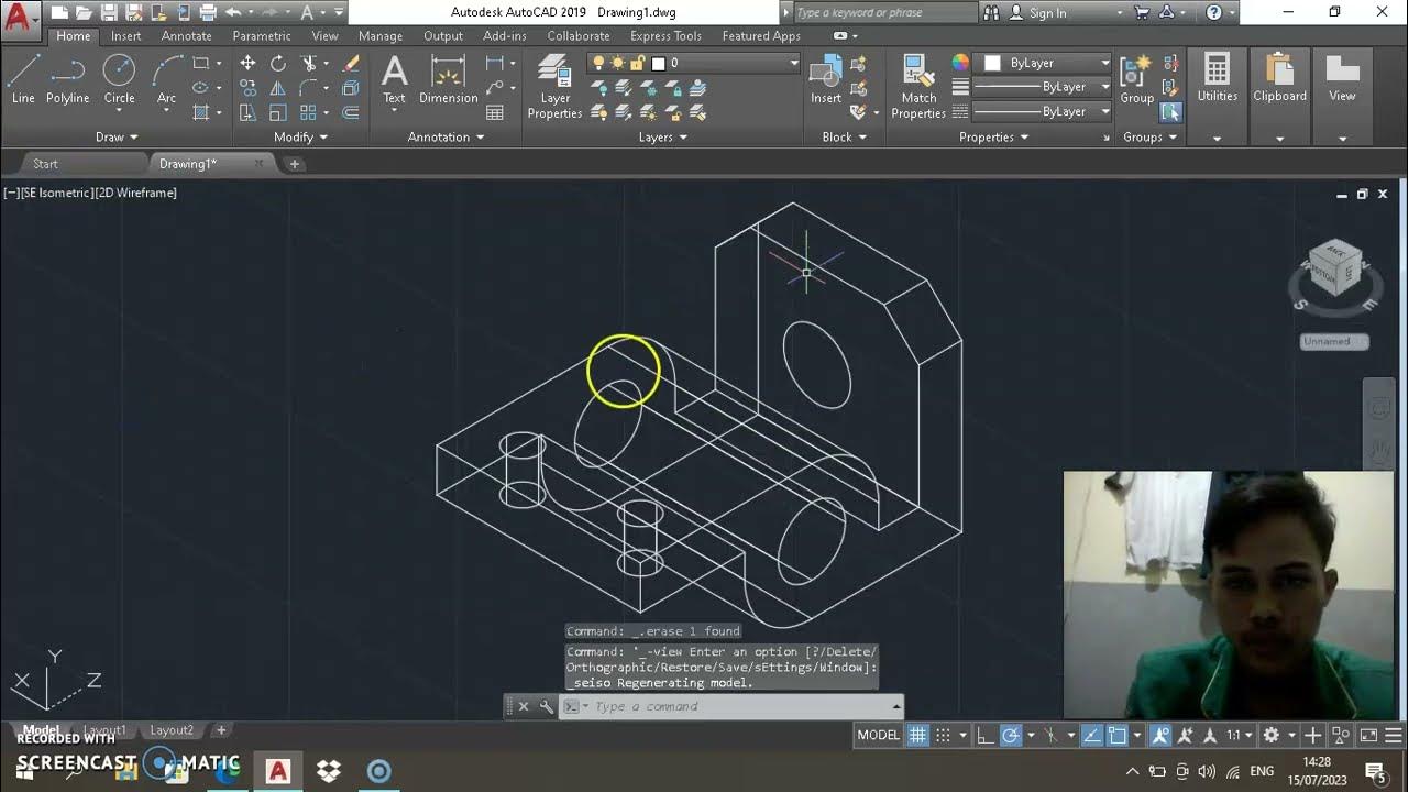 AUTOCAD 2019, Tutorial Menggambar Teknik ( MS ROD BRACKET ), MUDAH & MENYENANGKAN - YouTube