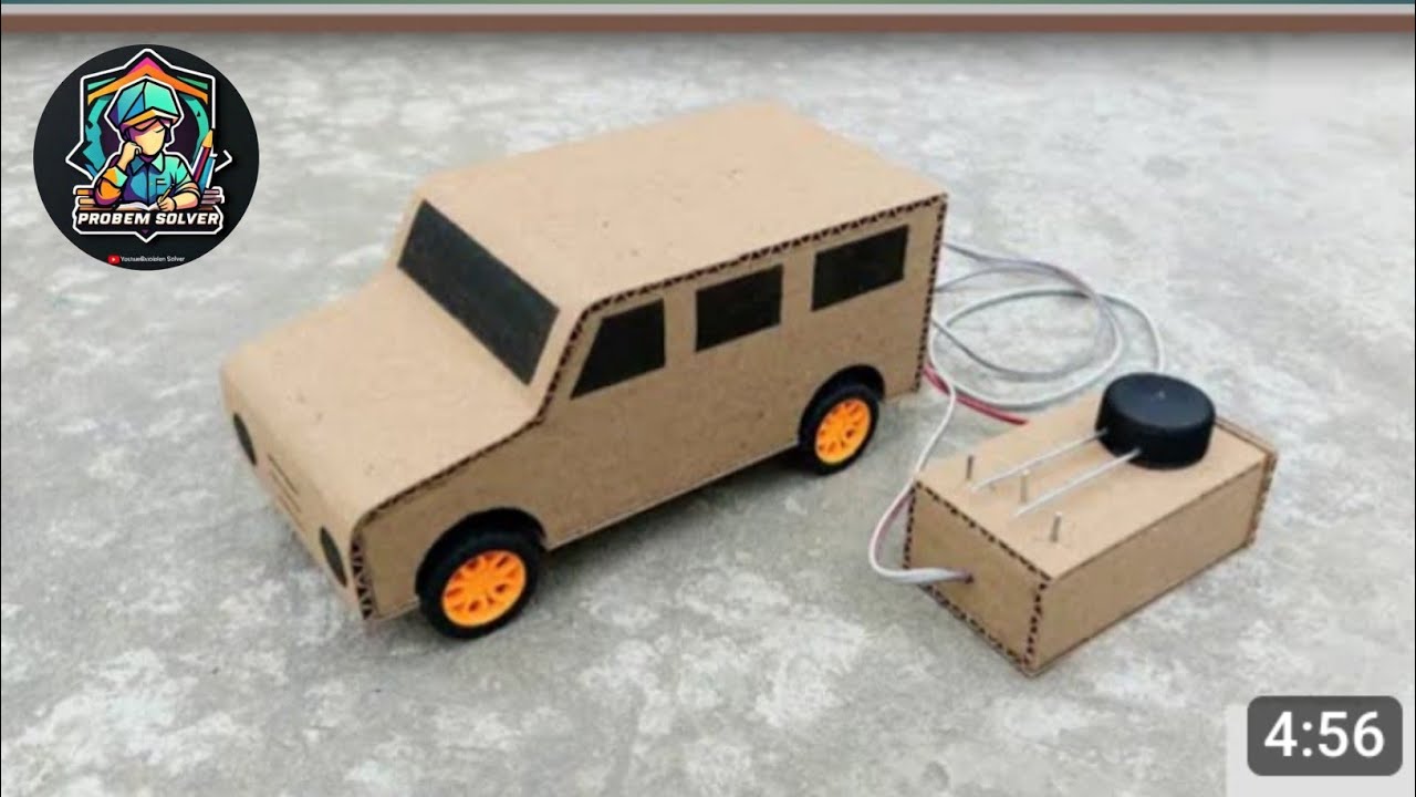 How to make cardboard RC car with dc Dynamo motor and 9 v battery at ...
