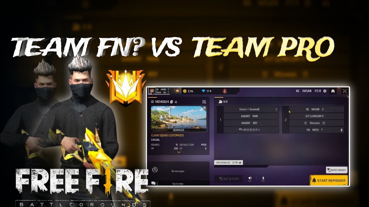 TEAM FN VS TEAM PRO (4 V/S 4) custom..! 🥷🥷🥷😈 - YouTube