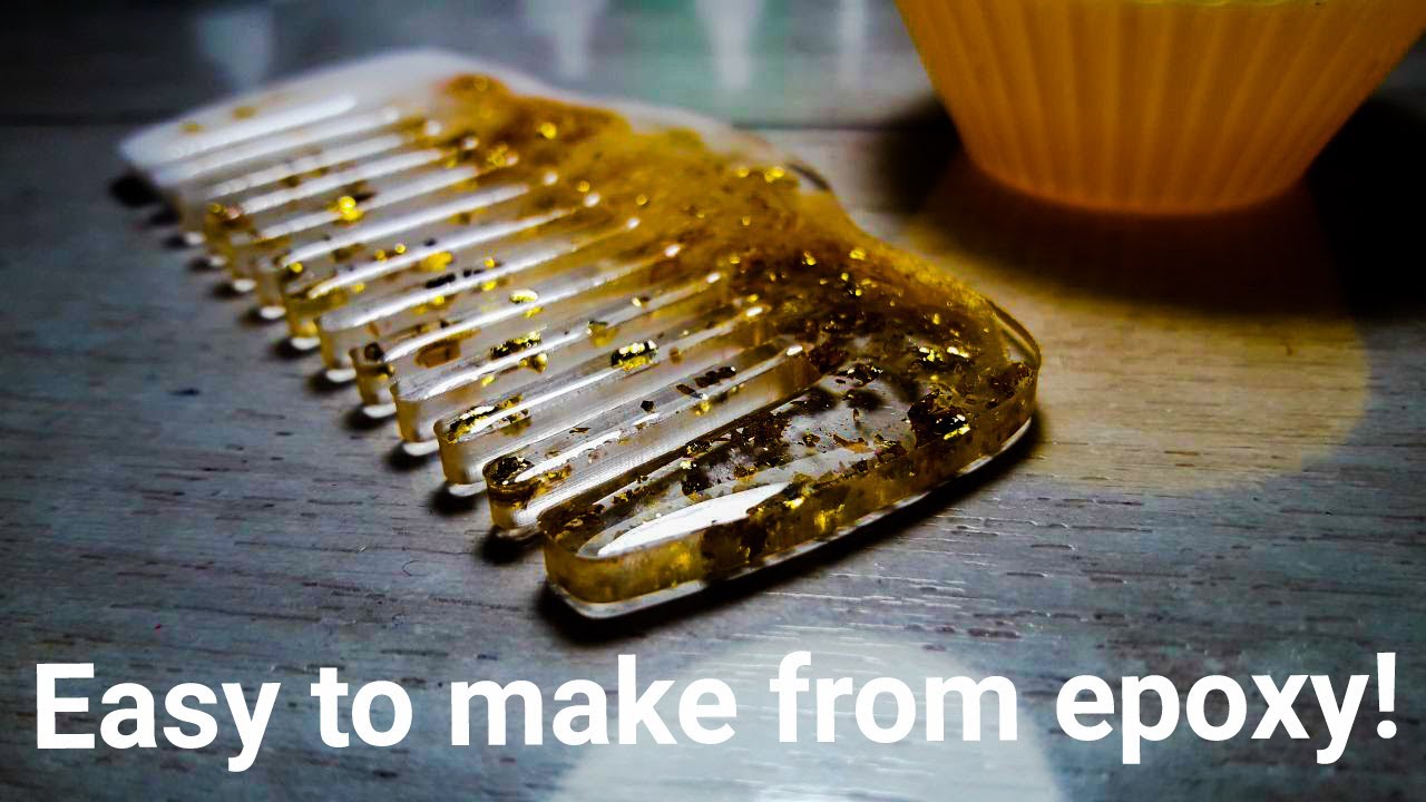 Tutorial a beautiful comb made of epoxy resin and potal. Easy to make ...