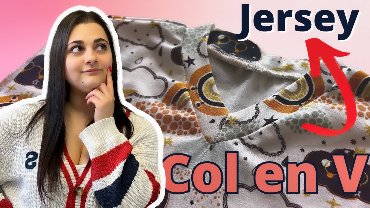 Comment coudre un col en V dans un jersey ? - YouTube