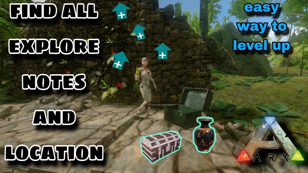 Ark mobile all explore notes location | easy way to level up | # ...