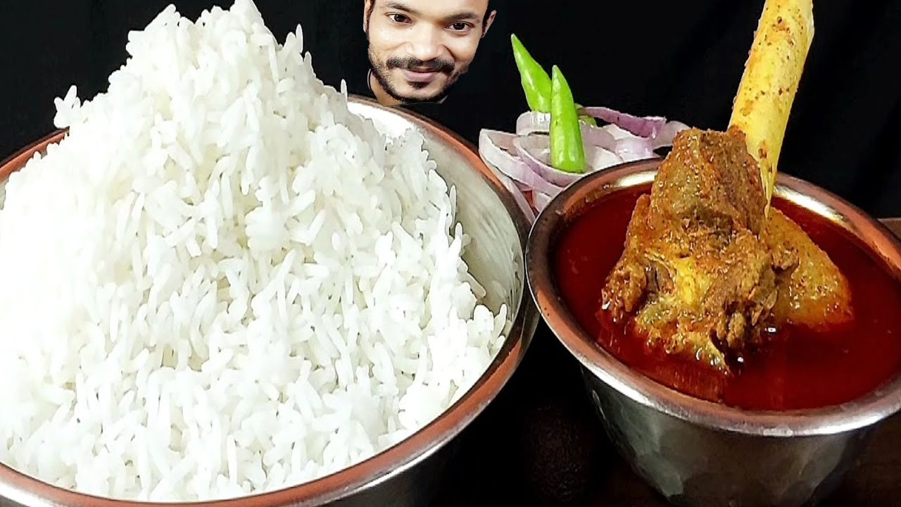 Spicy Mutton Nalli Curry With Rice Food EatingShow Challange Real ...